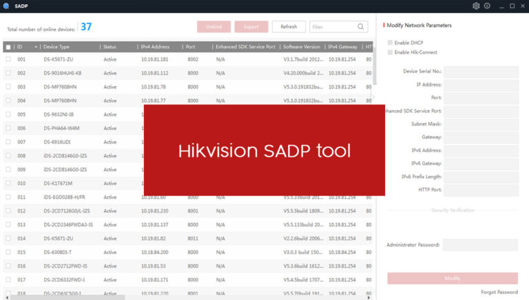 نرم افزار SADP tools - هایک سرویس